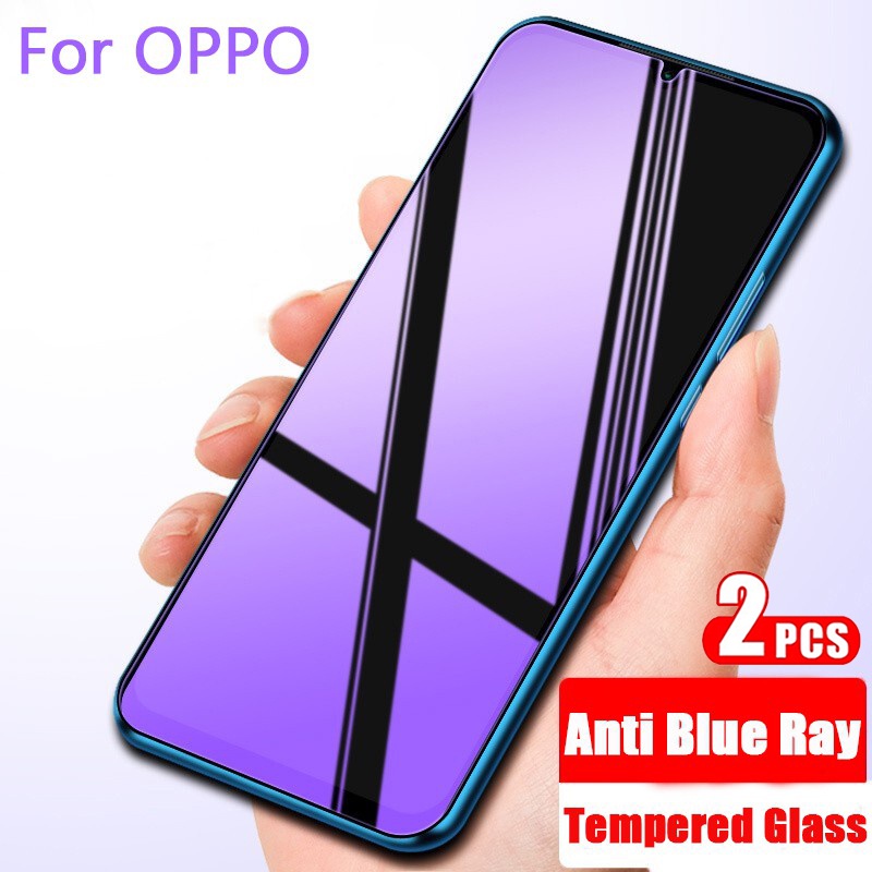 2Pcs Anti Blue Ray Tempered Glass OPPO A3X A3 Pro A18 A38 A57 A58 A60 A78 A79 A98 A3S A5 A5S A7 ...