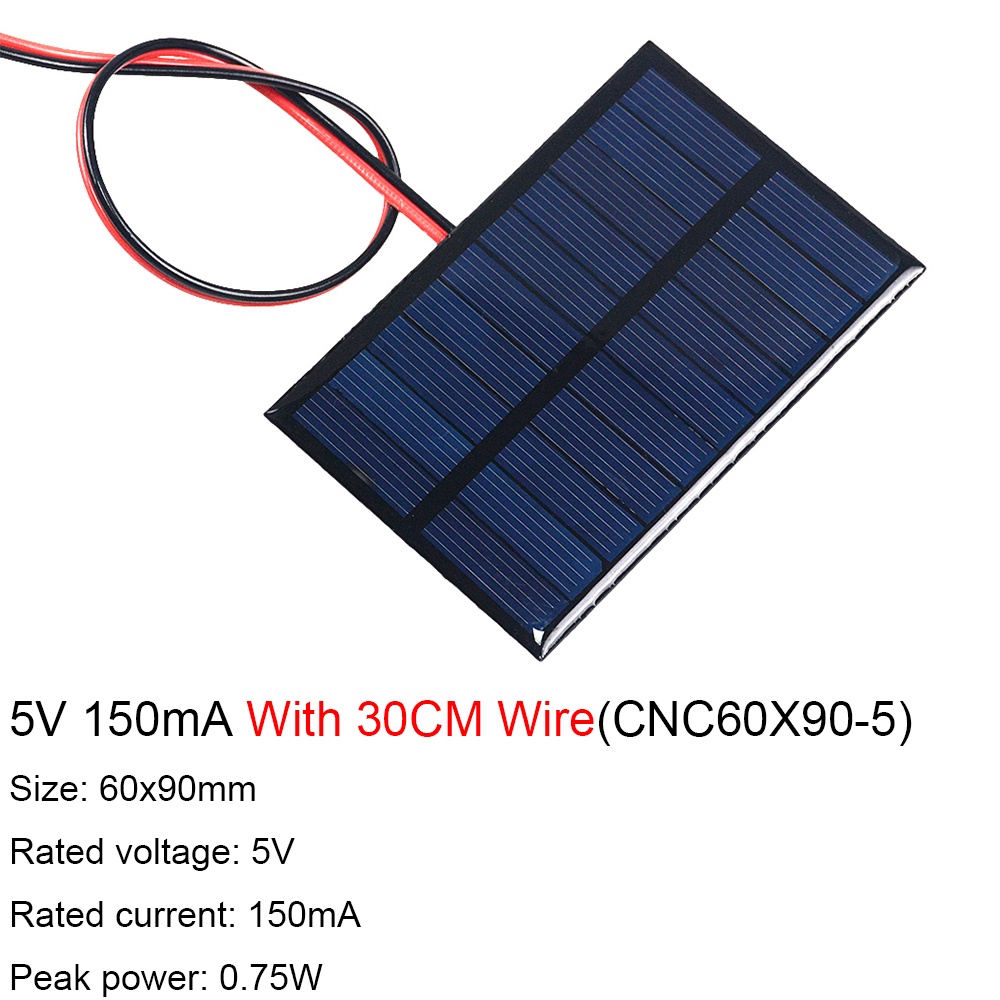 1PCS 4V 5V 5.5V Solar Panel With 30CM 100CM 200CM Wire Mini Solar ...