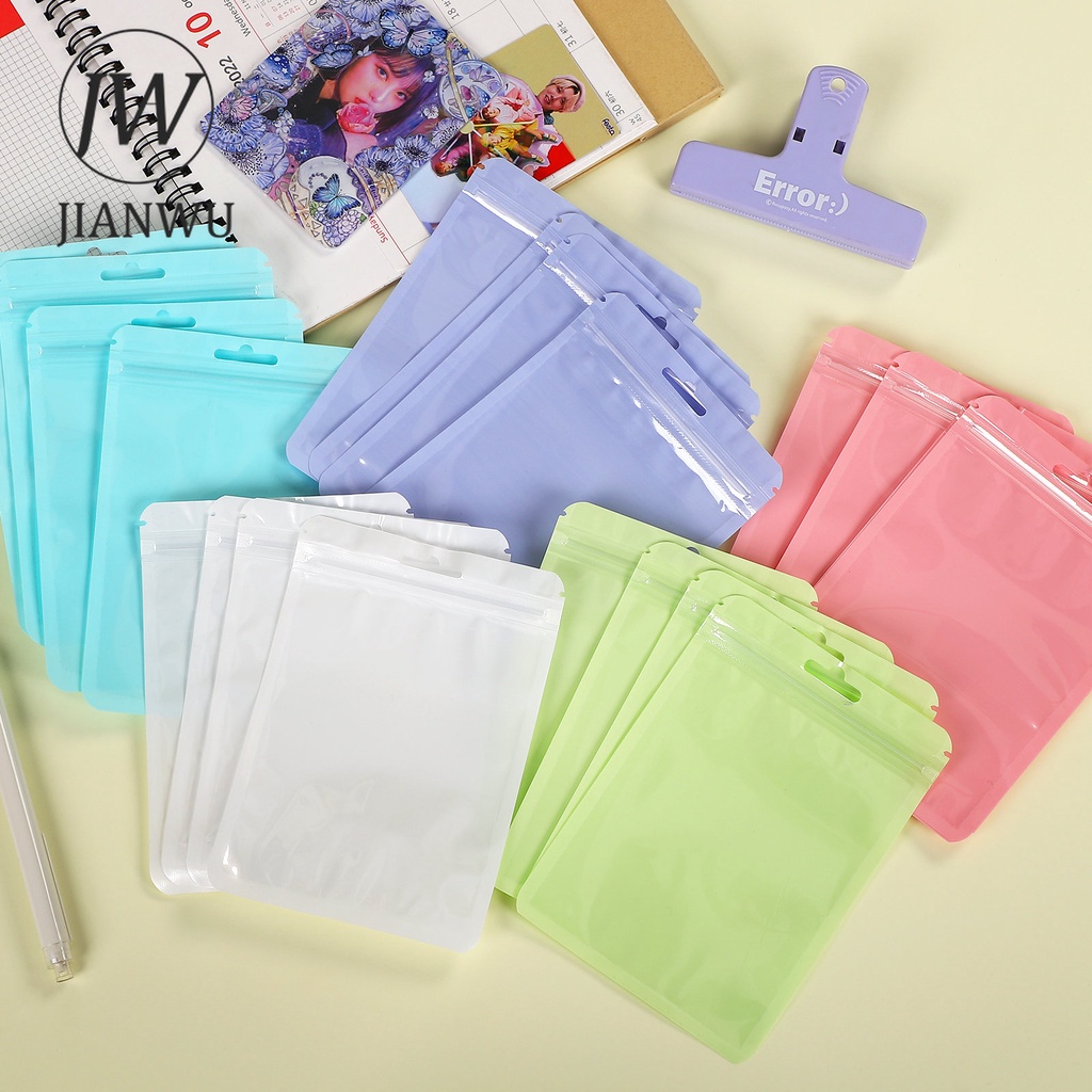 JIANWU 20 Pcs/set Macaron Color Card Sleeve Mini Ziplock Bag Simple ...