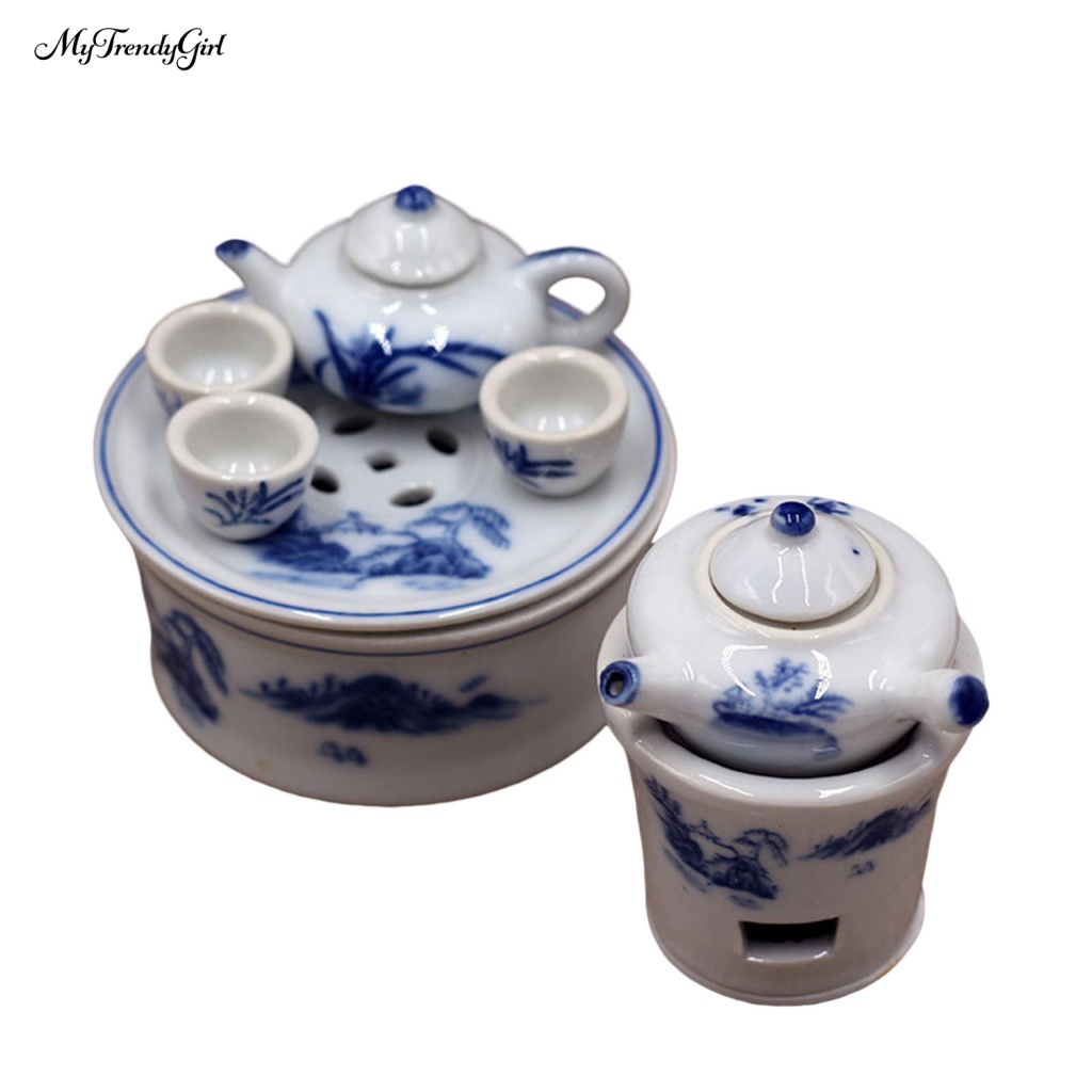 New* 1 Set Smooth Surface Miniature Tea Set Scene Layout Dollhouse Tea ...