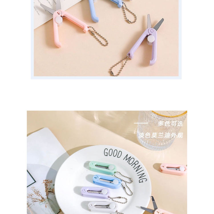 Cute Mini Portable Folding Scissors Morandi Simple Paper Cutting Art ...