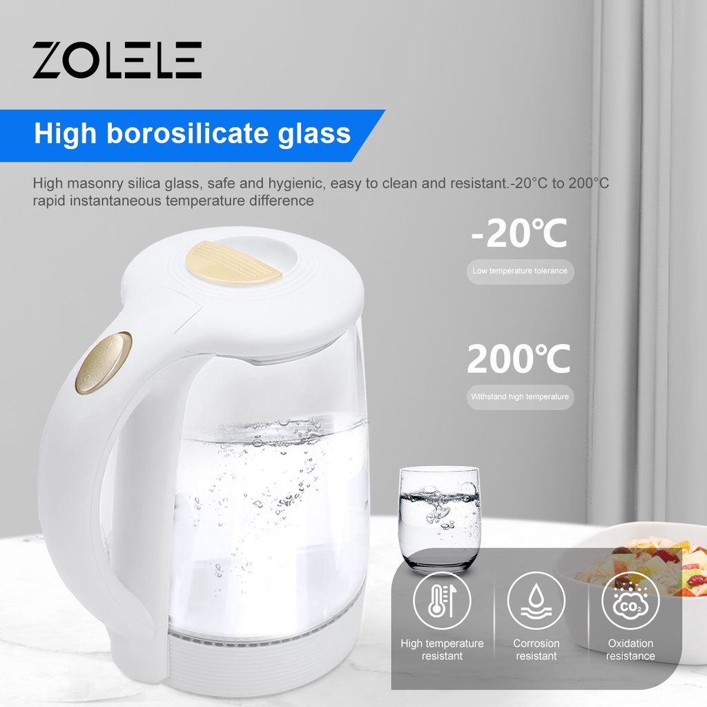Zolele Electric Water Kettle High Power Anti Scalding Heat Lnsulation ...