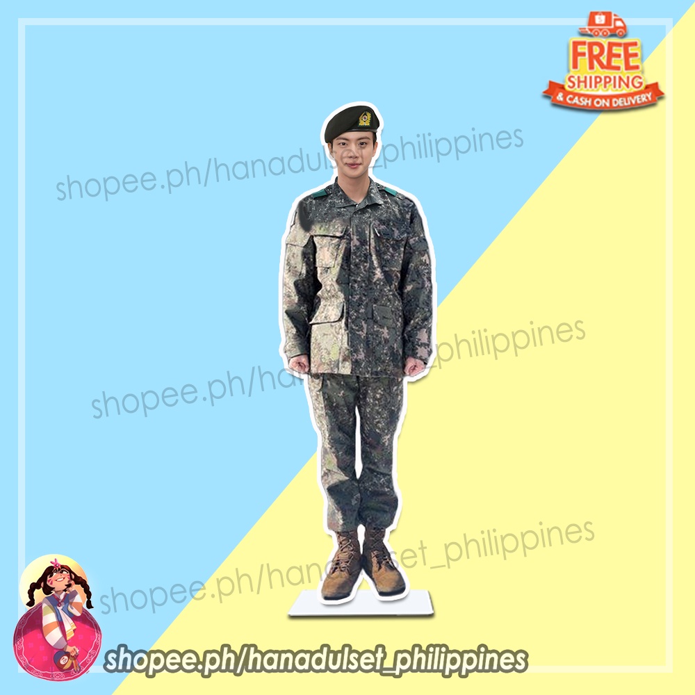 Kpop 5 inches Bts Jin Standee ♥ Military | Shopee Philippines