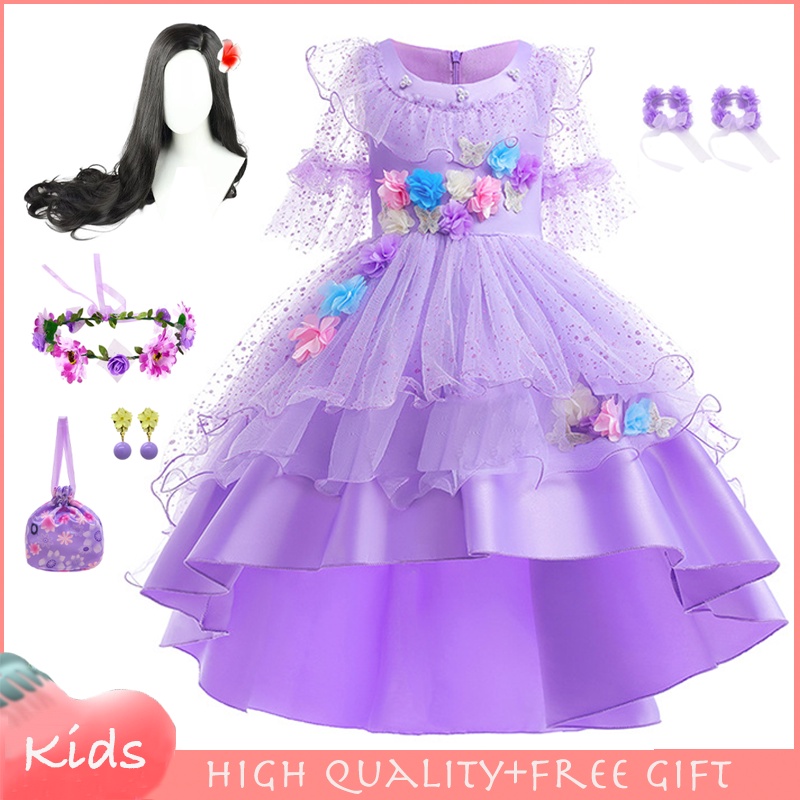 Mirabel Isabell Encanto Purple Dress For Baby Girl Mesh Gown Disney ...