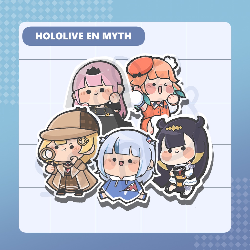 Hololive English Myth Laminated Vinyl Stickers┃nimica shop | Shopee ...
