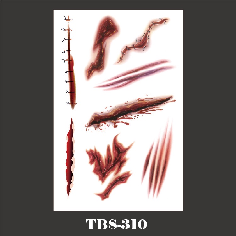 Halloween Tattoo Stickers Wound Scars Horror Prom Parties Funny Spider ...