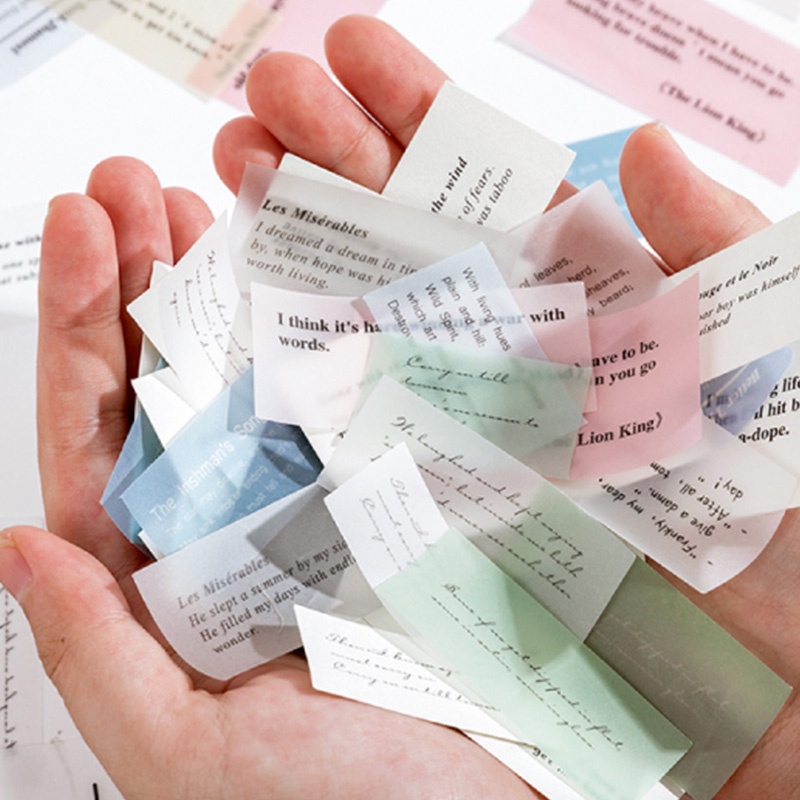 60 Sheets Non-Sticky Letter Series Sulfuric Acid Paper Stickers ...