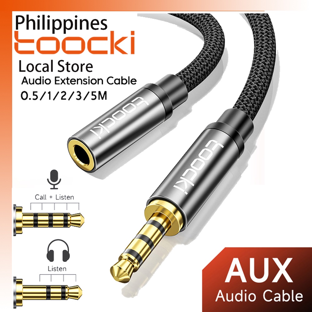 Toocki Aux Cable Jack 3.5mm Male to Female Male Audio Extension Speaker ...