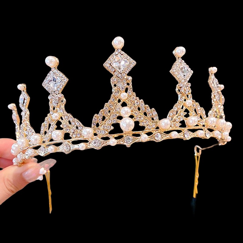 Luxury Bride Wedding Headdress Bride Crown White Shiny Hair Beauty ...