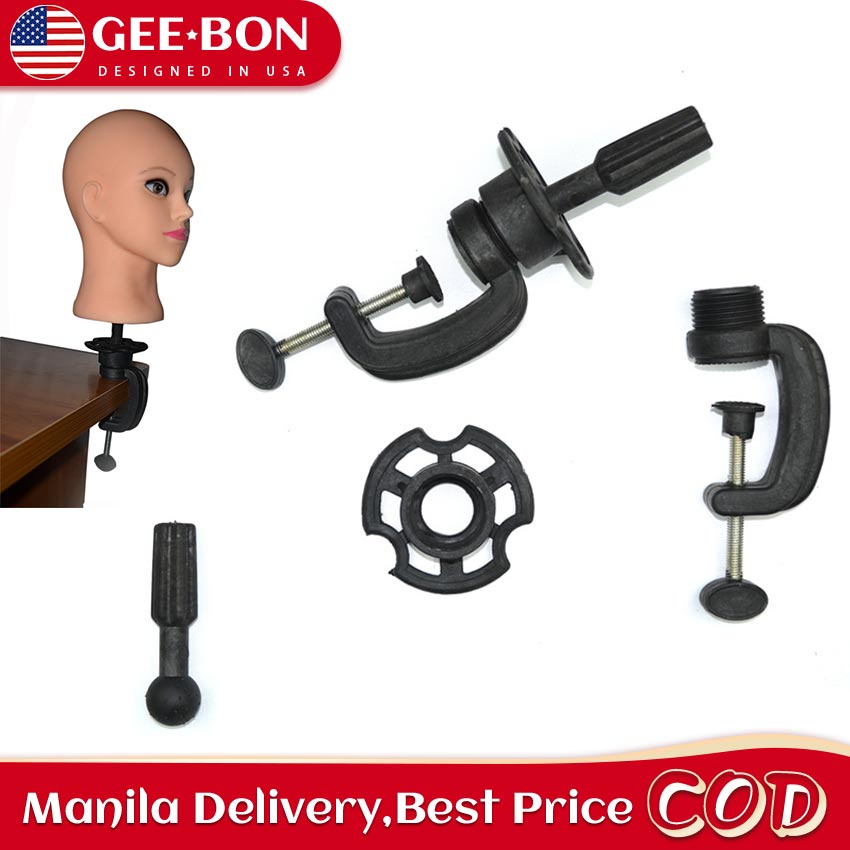 GEEBON Wig Head Stand Table Clamp Mannequin Holder Adjustable Plastic ...