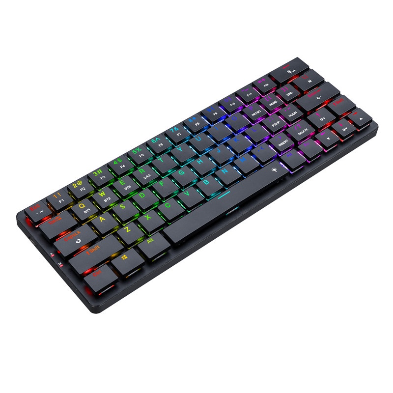LY ☜Redragon K624 Tkl Wireless Rgb Mechanical Keyboard 5.0 Bt/2.4 Ghz/Wired Three Modes Ultra-Th ...