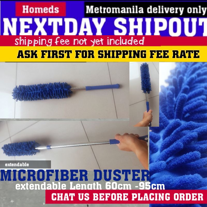 micro fiber duster with extendable metal rod metromanila | Shopee ...