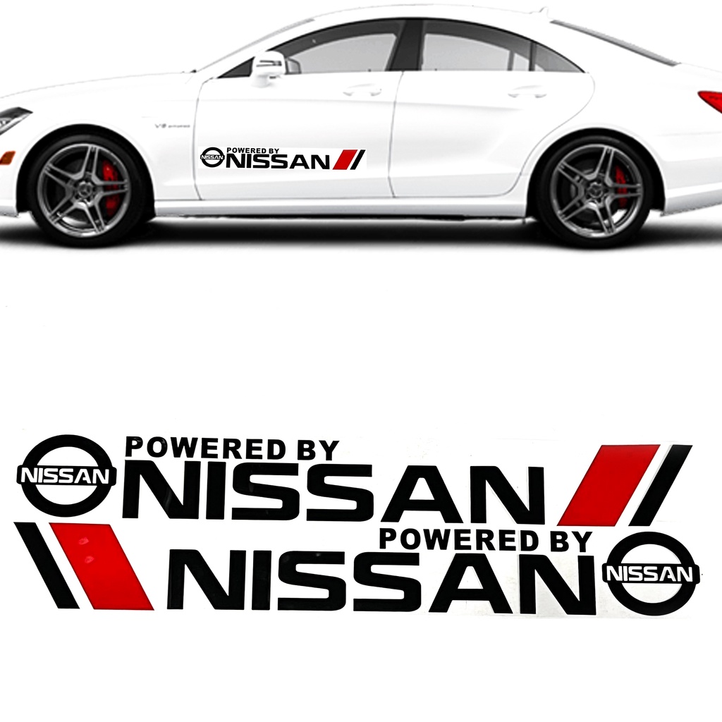 NISSAN 2pcs Car logo Universal Styling Door Side Sticker Long Letters ...