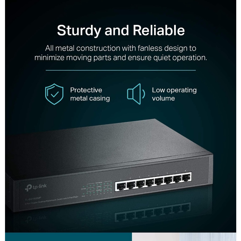 TP-Link TL-SG1008MP - 8 Ports Gigabit Plug and Play Desktop / Rackmount ...