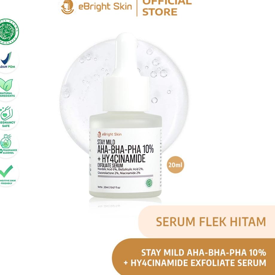 HITAM Ebright Skin Black Spot Serum - Stay Mild AHA-BHA-PHA 10% + Hy4cinamide Exfoliate Serum ...