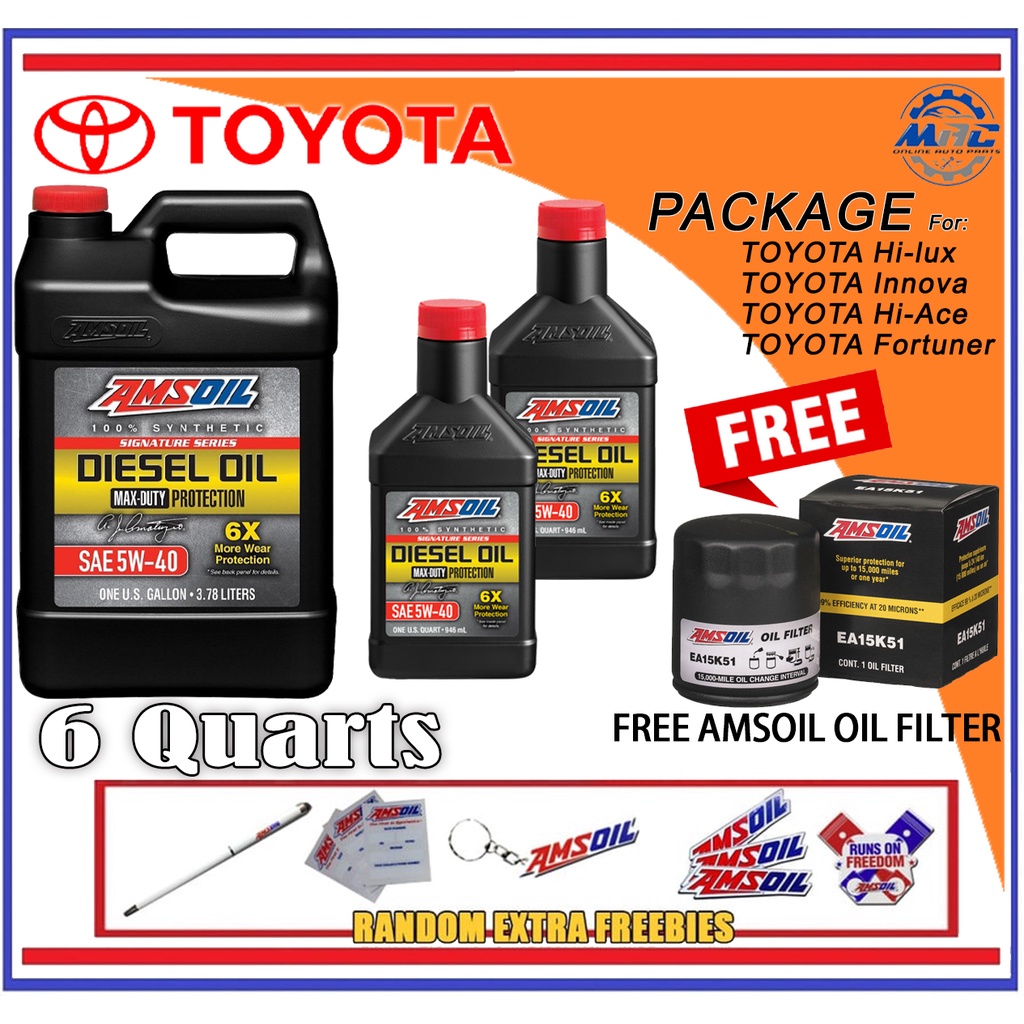 AMSOIL Signature Series Max Duty 5W-40 6 quarts FREE Oil Filter for ...