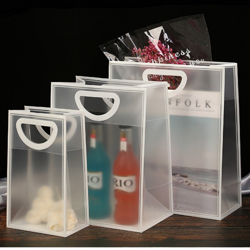 PVC handle bag Paper bag Window paper bag Clear bag Korean transparent ...