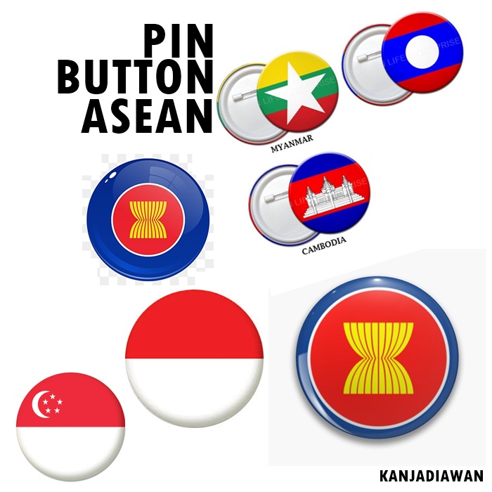 ASEAN Country Flag Pin Custom Button Pin | Shopee Philippines