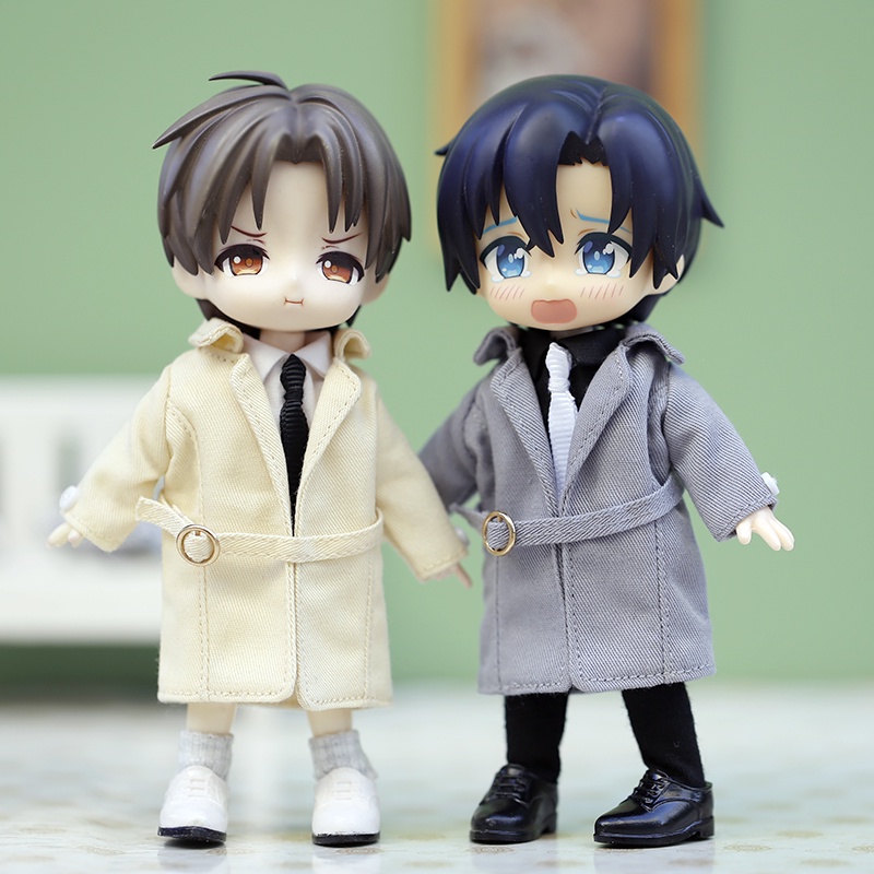 ob11 nendoroid Clothes molly 1/12bjd Buttoned Long Windbreaker Jacket ...