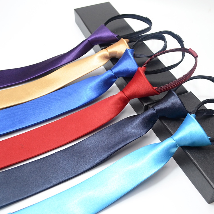 Easy to pull convenient tie knot-free Korean version 5CM solid color ...
