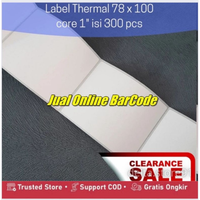 Thermal Label 78 x 100 mm | Barcode sticker paper contains 300 pcs ...