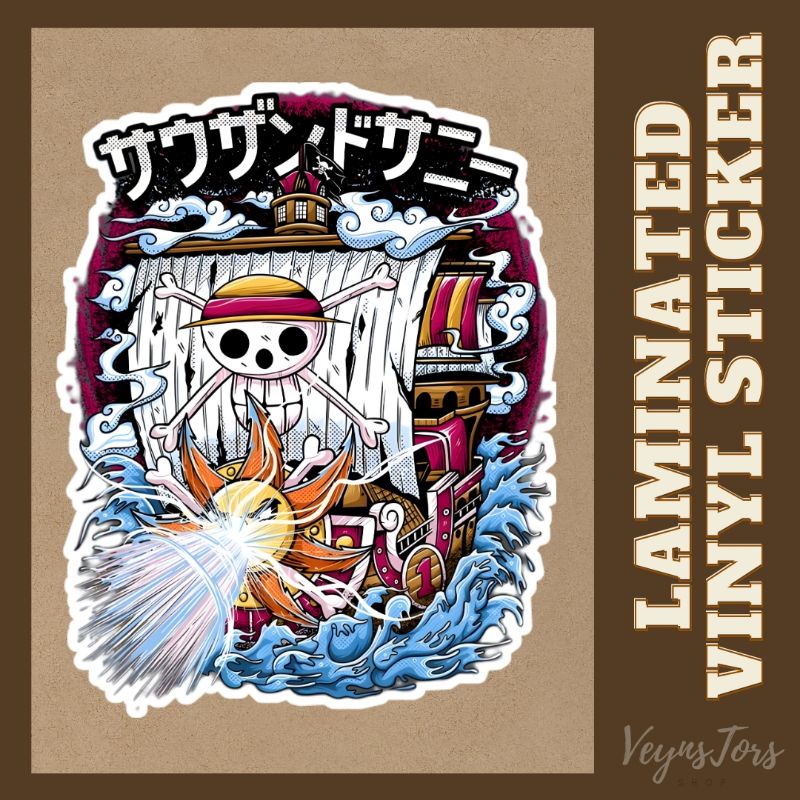 ONE PIECE PIRATE SHIP POWER WATERPROOF STICKER | Shopee Philippines