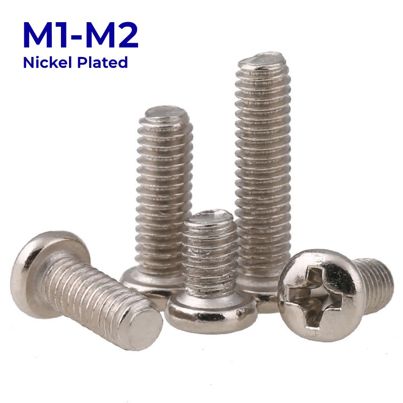 M1 M1.2 M1.4 M1.6 M1.7 M2 Nickel Plated Crossed Round Head Screws Crossed Pan Head Screws Bolts ...