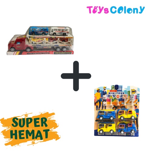 ANGKUTAN TRUCK CONTAINS 4 CARS AND Mini Construction Cars Contains 4 ...