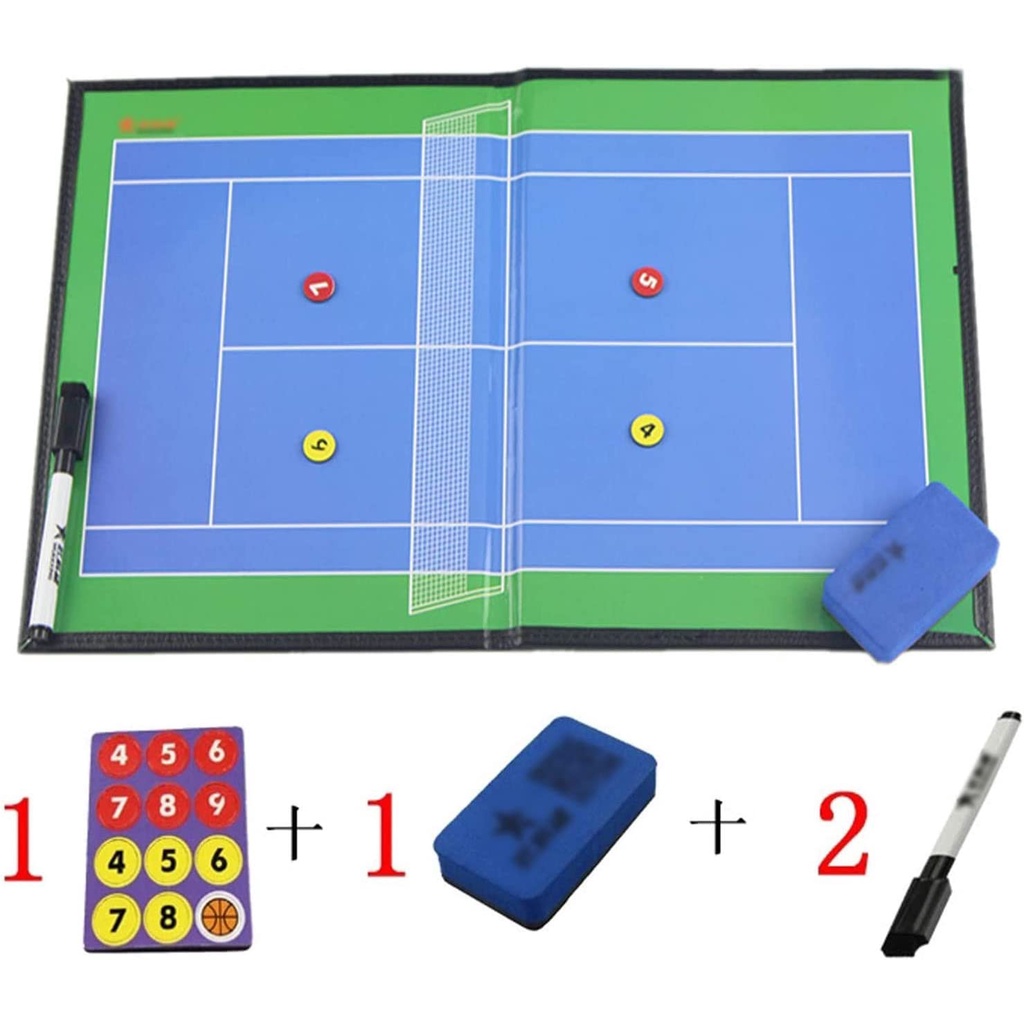 [Ready Stock] Tennis Tactic Board Coach Clipboard Tactical Magnetic Kit ...