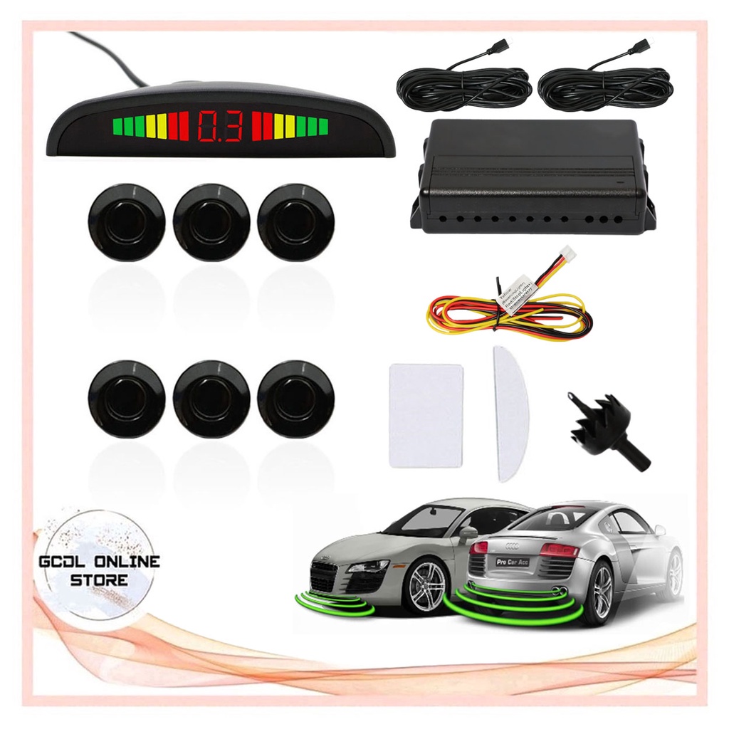Car Parking Sensor With 6 Eye Front And Rear Reverse Backup Sensors