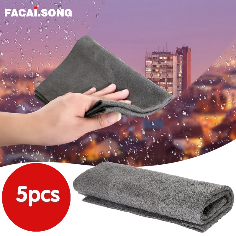 5PCS Multifunctional Magic Cleaning Cloth Reusable Microfiber Cleaning ...