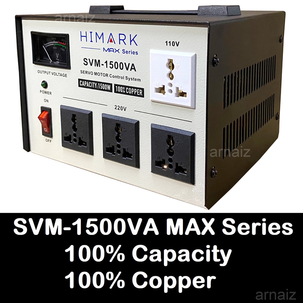 Himark 1500W AVR Automatic Voltage Regulator 1500VA Servo Motor Type 1 ...
