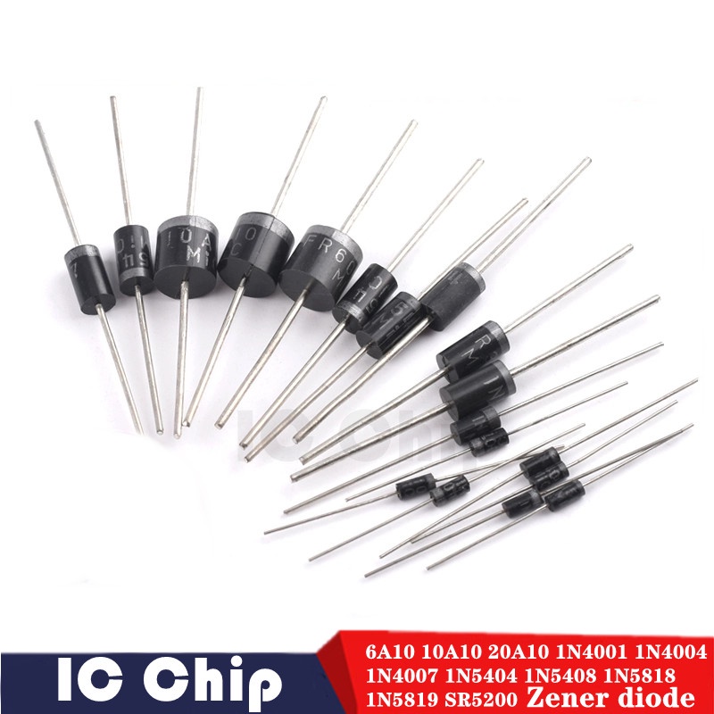 100Pcs Diode 1N4007 5819 5408 5401 5404 5822 6A10A10 6A10 10A10 20A10 1N4001 1N4004 1N4007 ...