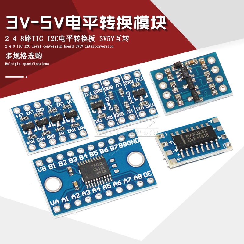 2 4 8-Circuit Level Conversion Module 3V-5V Two-Way Interchangeable 5V ...