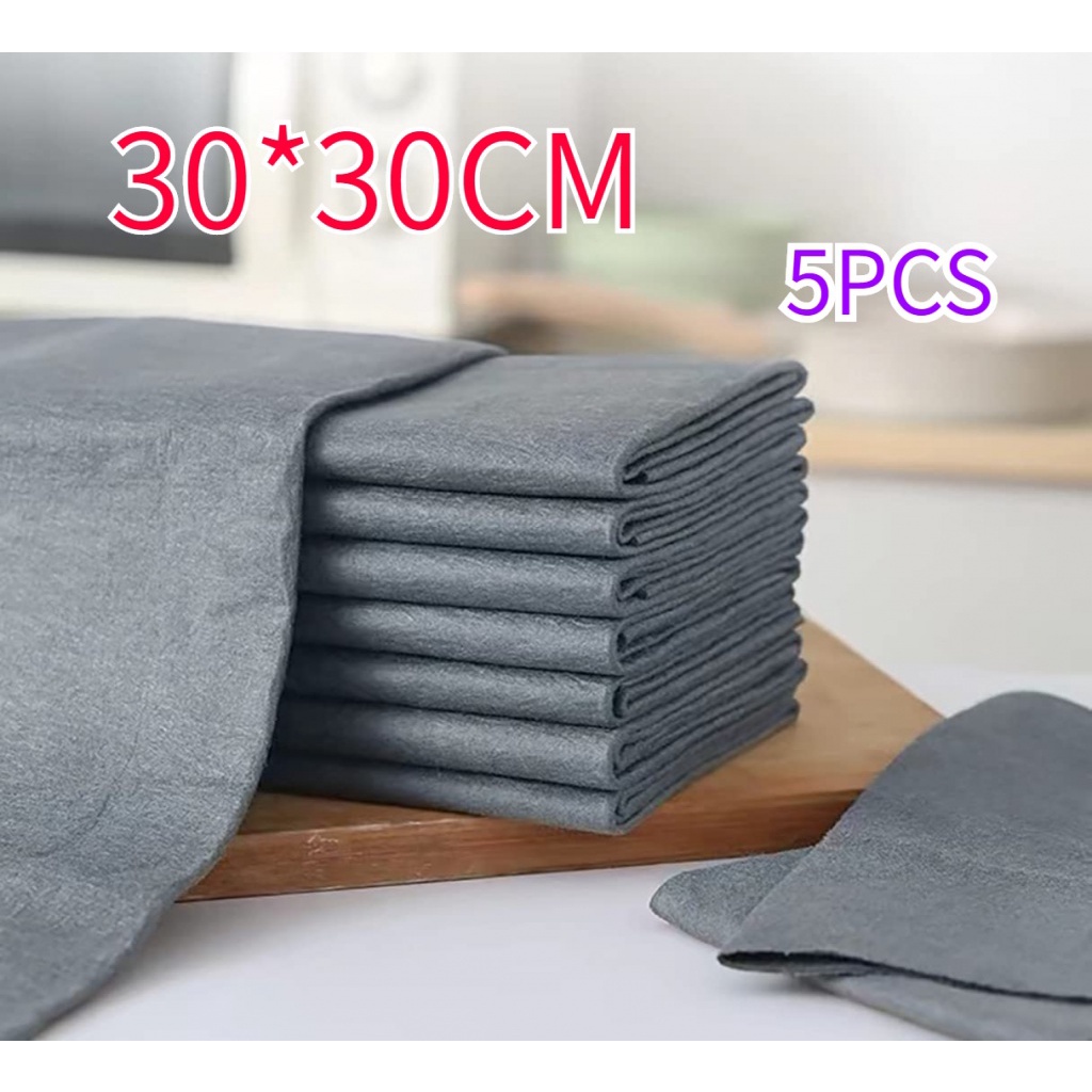 1/5Pcs Thickened Magic Glass Cleaning Cloth Dishcloth Lint Free Rag ...