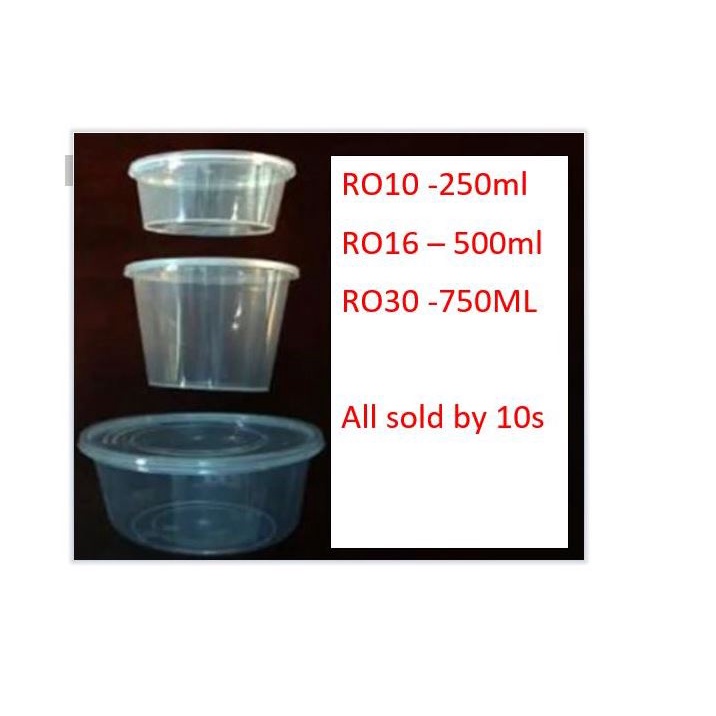 Quality Microwavable Round Container RO10, RO16, RO30 sold by 10's ...