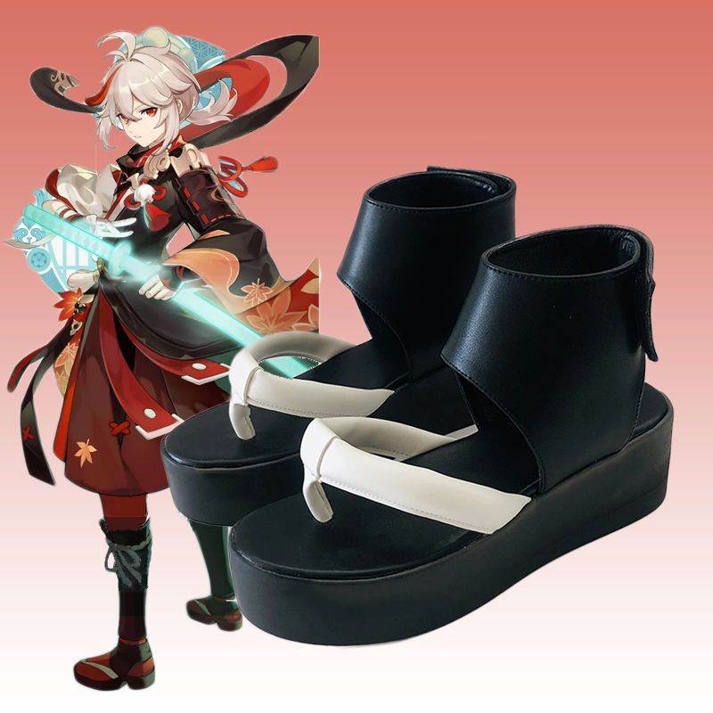 COS Kaedehara Kazuha Boots Anime Genshin Impact Inazuma PU Leather ...