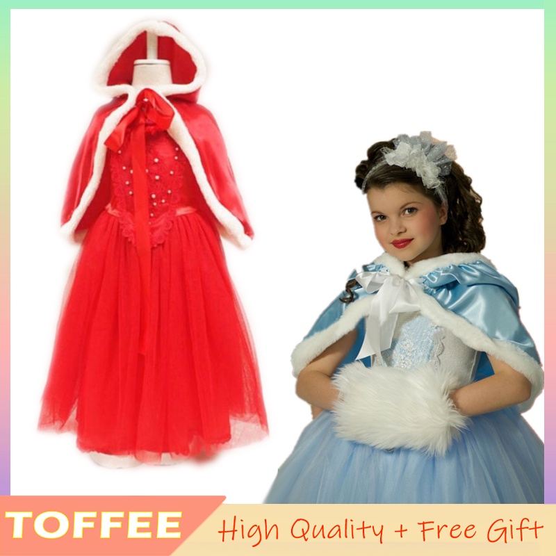 Little Red Riding Hood Elsa Costume For Kids Princess Dress With Cape ...
