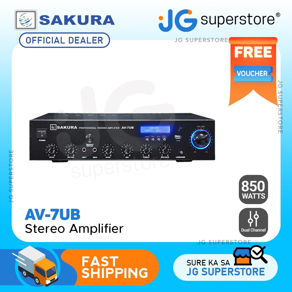 Sakura 850W 2 Channel Karaoke Speaker Amplifier X 2 with Bluetooth, FM ...