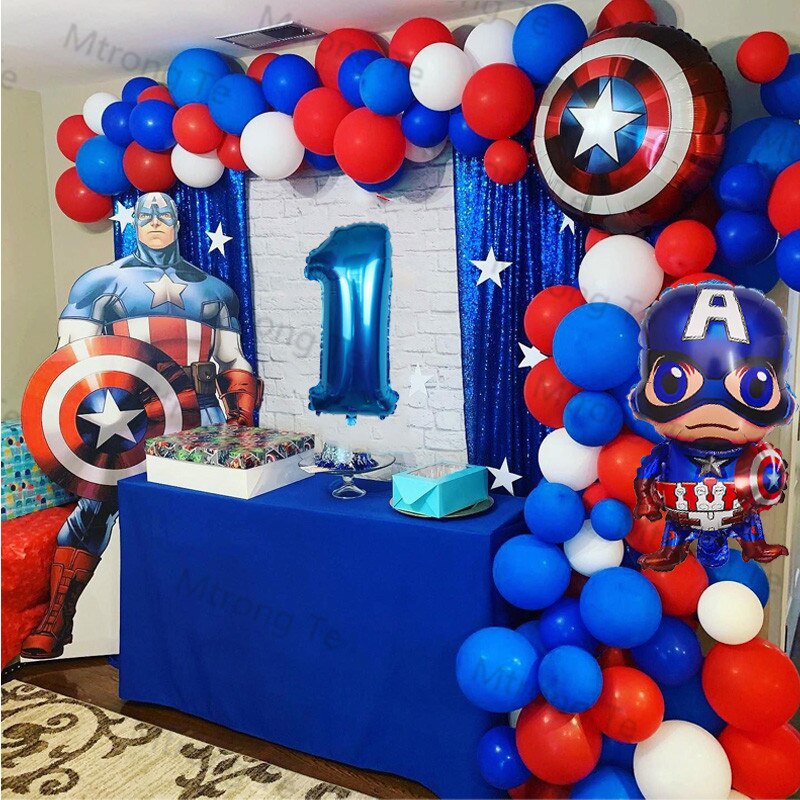Super Hero Theme Birthday Balloon Set Marvel Series Birthday Aluminum ...