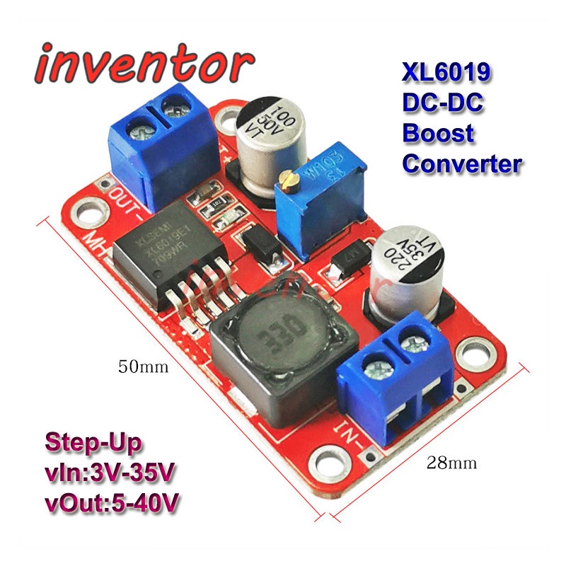 5A XL6019 DC-DC Boost Converter Step-Up Power Supply Module Adjustable Voltage Regulators 3-35V ...