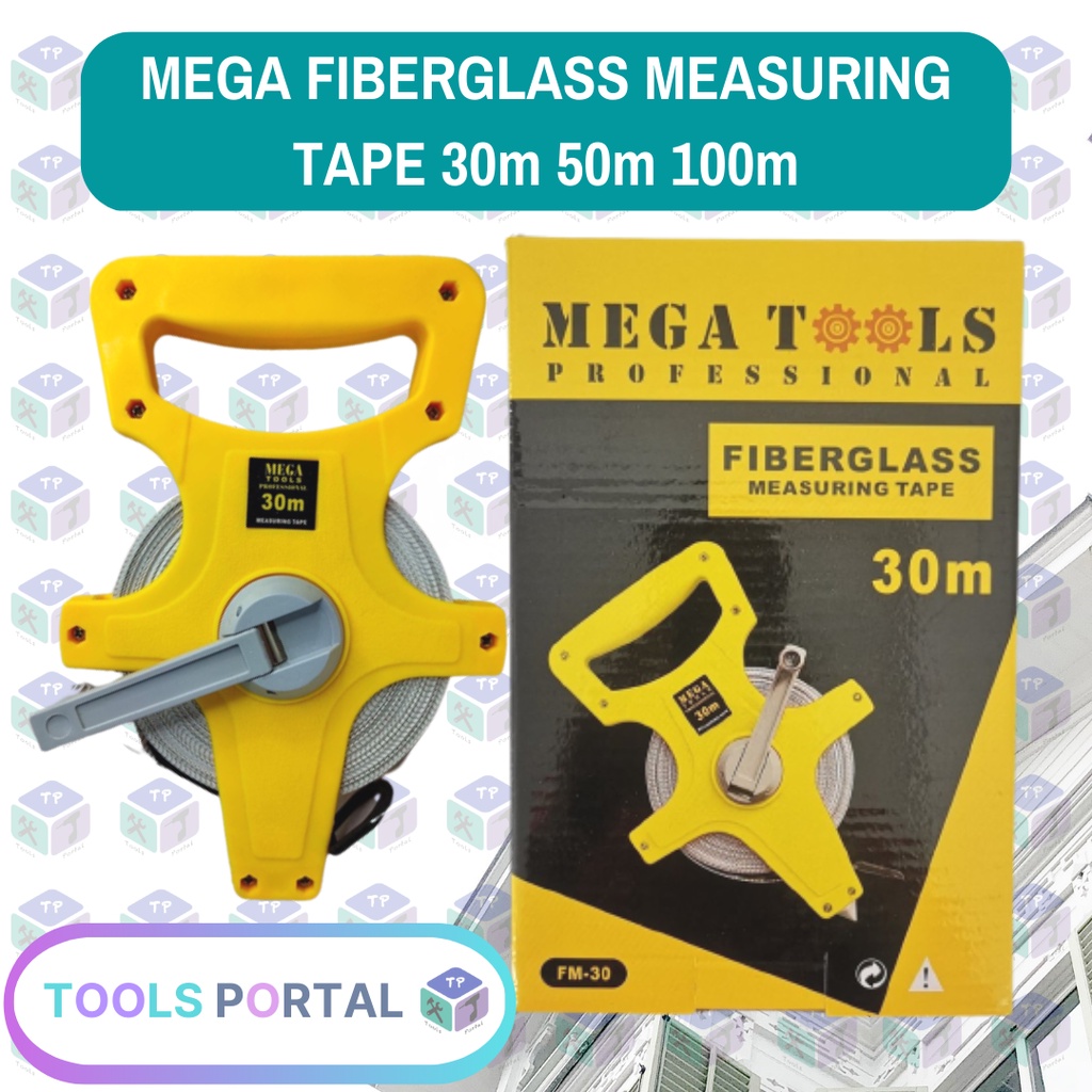 Megatools Fiberglass Measuring Tape 30m 50m 100m | Shopee Philippines