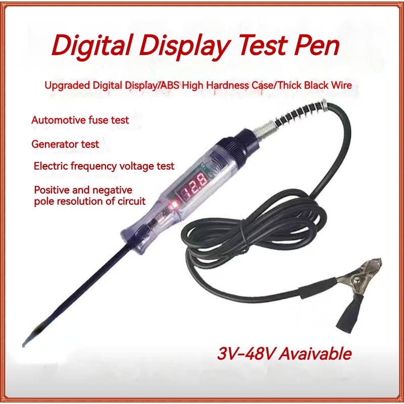 3v-48v DC LCD Digital display Electric Circuit Tester for CAR Long ...