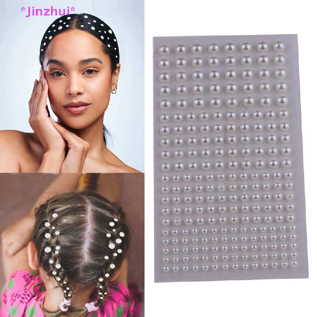 Jinzhui 1652201440 Pcs Mix 2mm3mm4mm5mm6mm Hair Pearls Stick On Self Adhesive Pearls