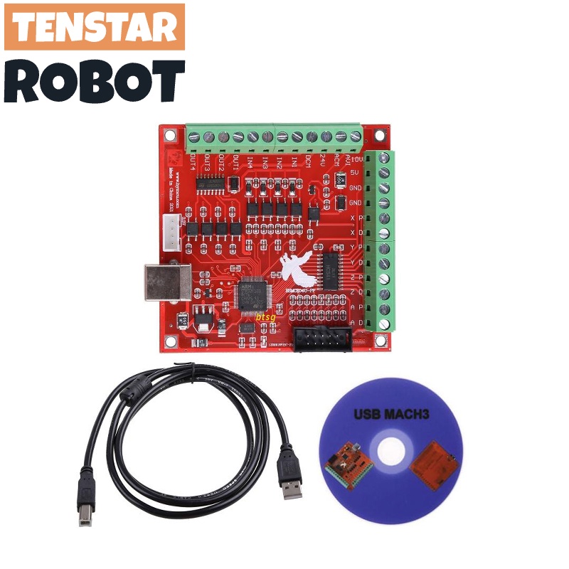 btsg Mach3 USB Interface Board CNC Controller 4 Axis Interface Motion Controller Breakout Board ...