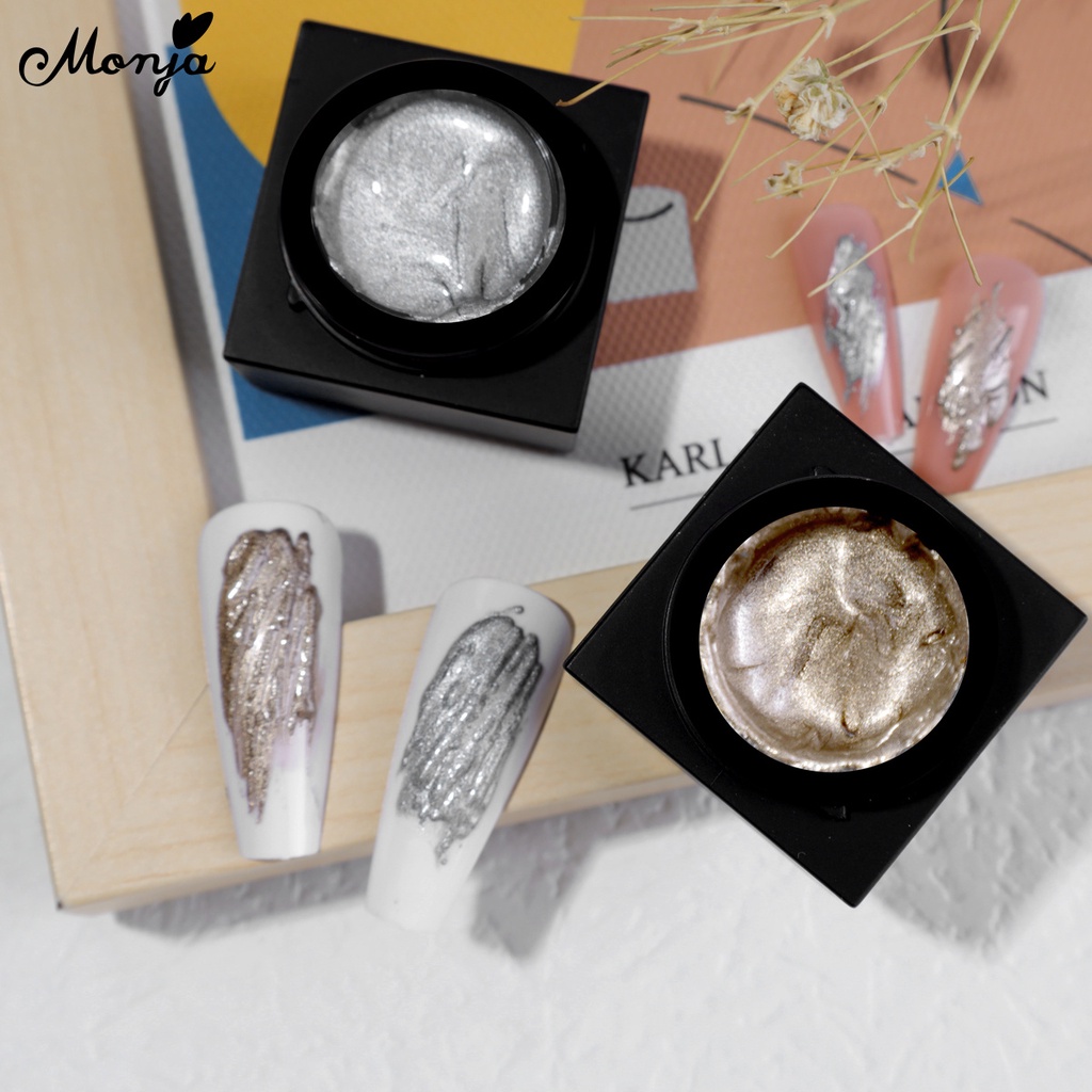 Monja Metal Plaster Gel 3d Silver Golden Nail Gypsum Painted Engraved ...