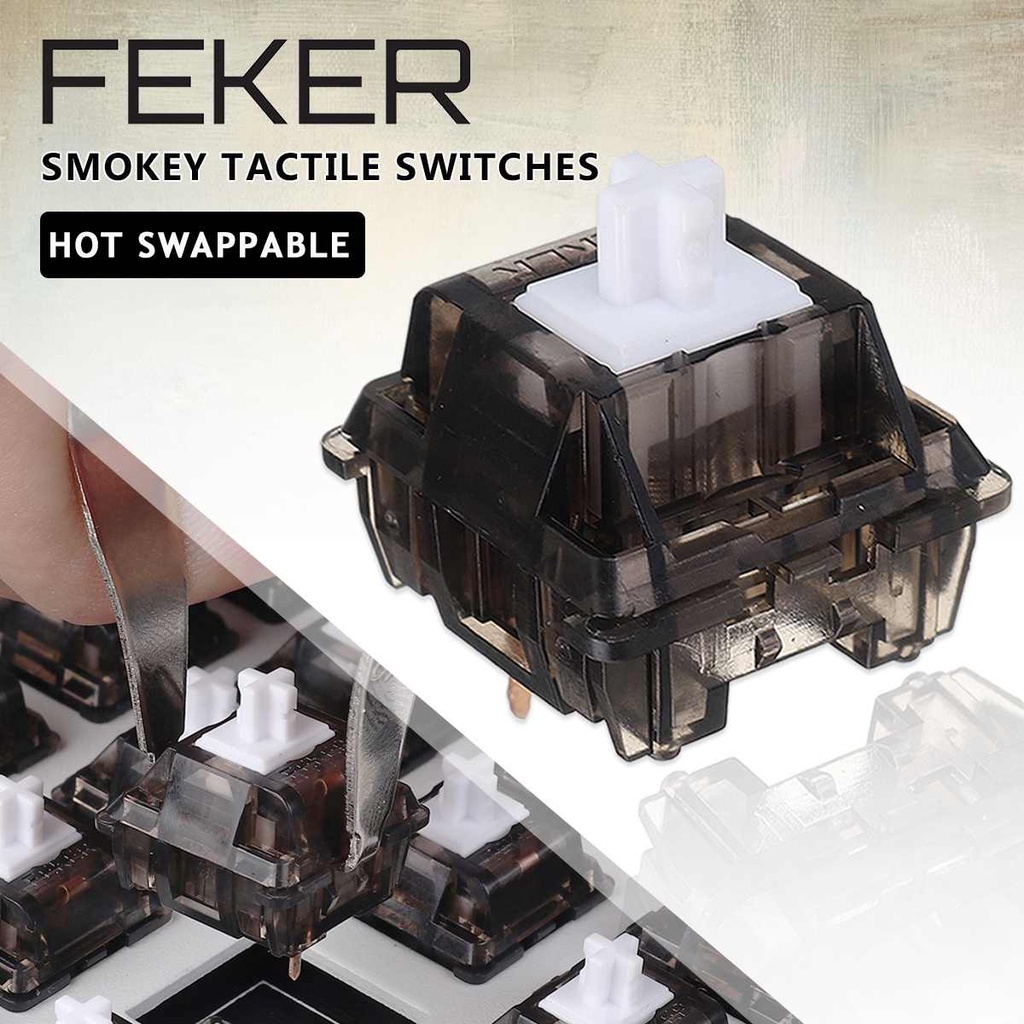 Tactile Switch FEKER Smoked White Switch 3pin Pre-lubed Double-Stage ...