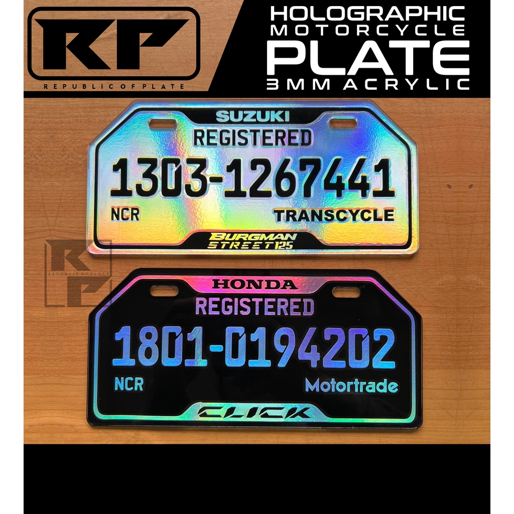 Holographic Motorcycle Plate 3mm Acrylic | Shopee Philippines