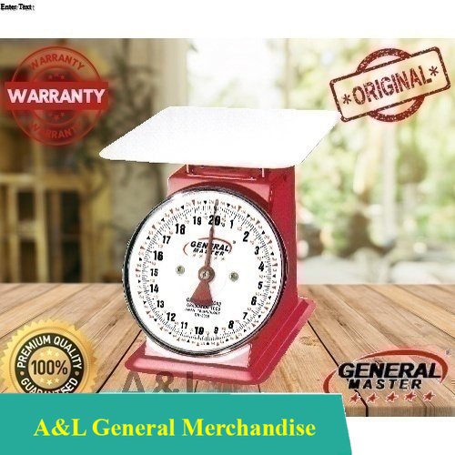 ORIG! 20kg General Master Stainless Dial Scale Weighing Scale Flat ...