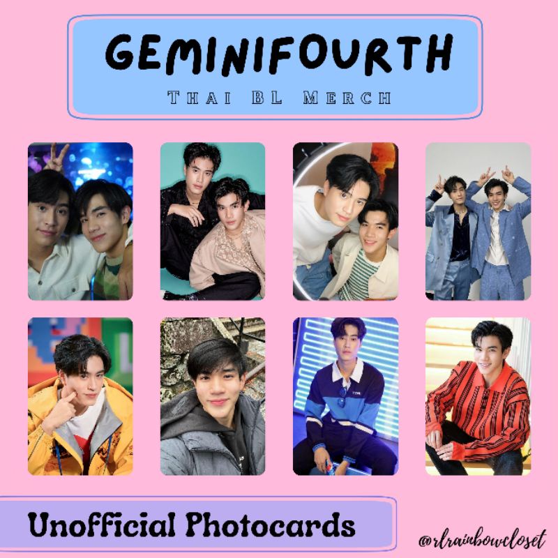 Thai BL GeminiFourth Photocards Gemini Norawit Fourth Nattawat | Shopee ...